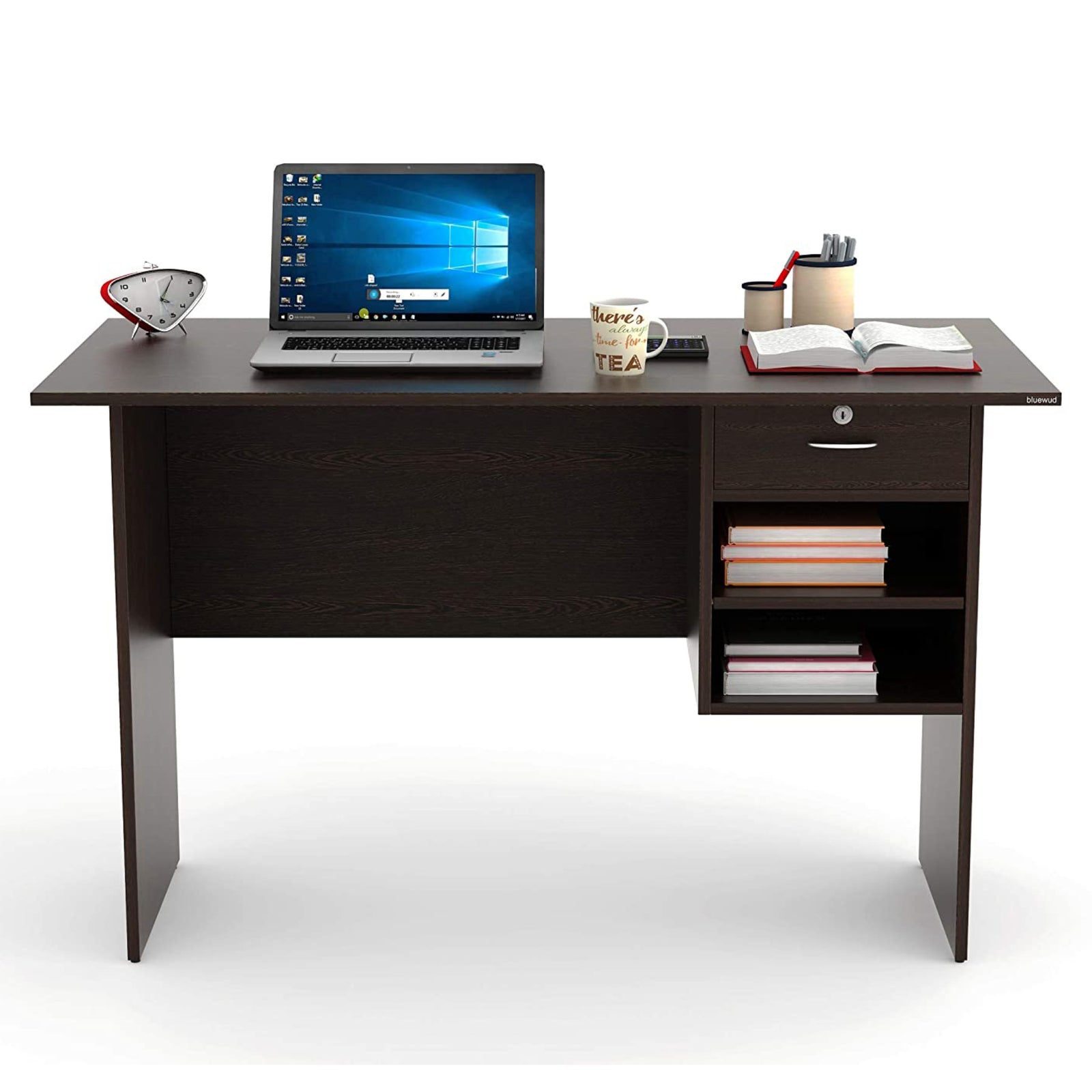 WorkStore Wooden Study Table With Drawer, Storage & Leg Space for Home