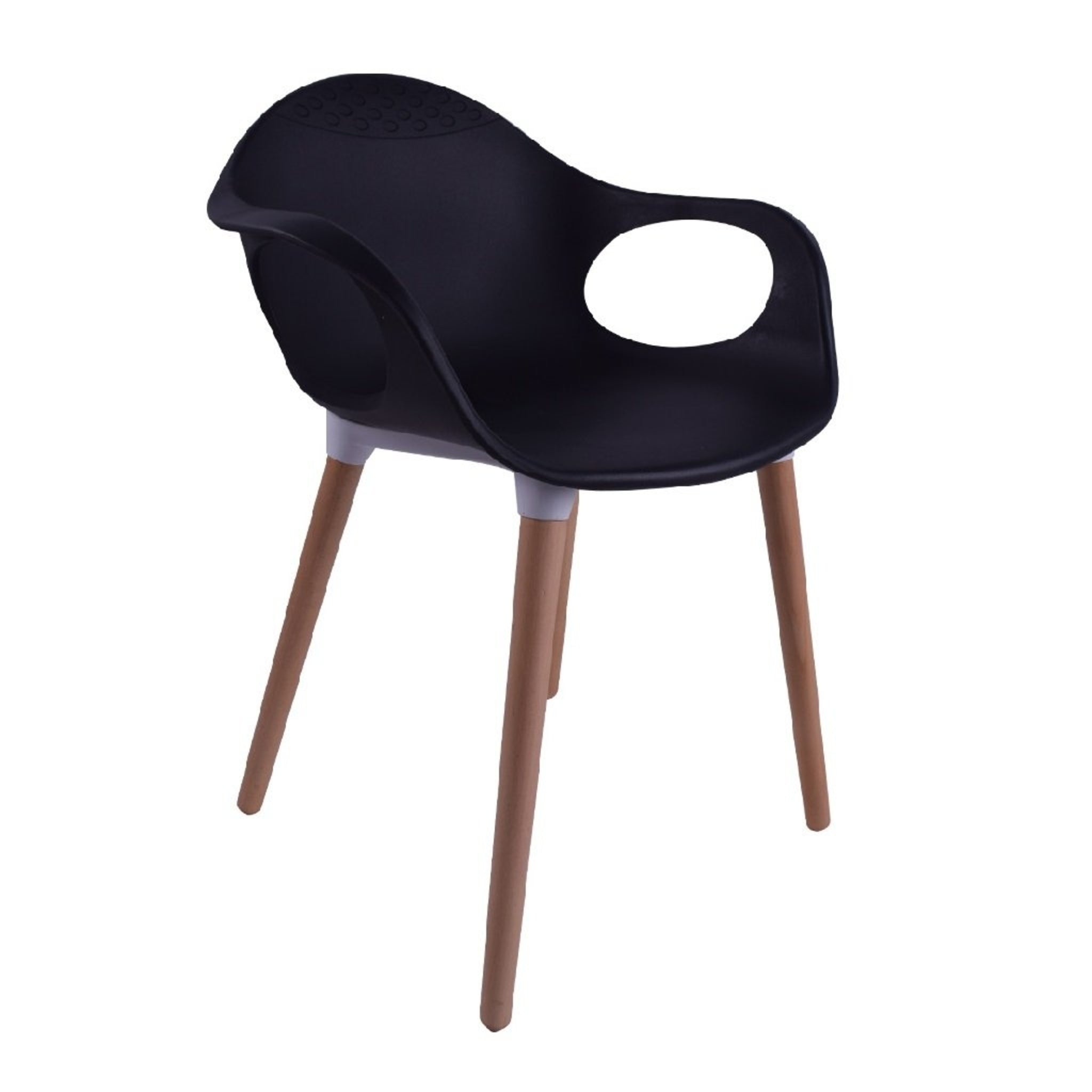 WorkStore Benson Accent Chair with wooden legs, Black