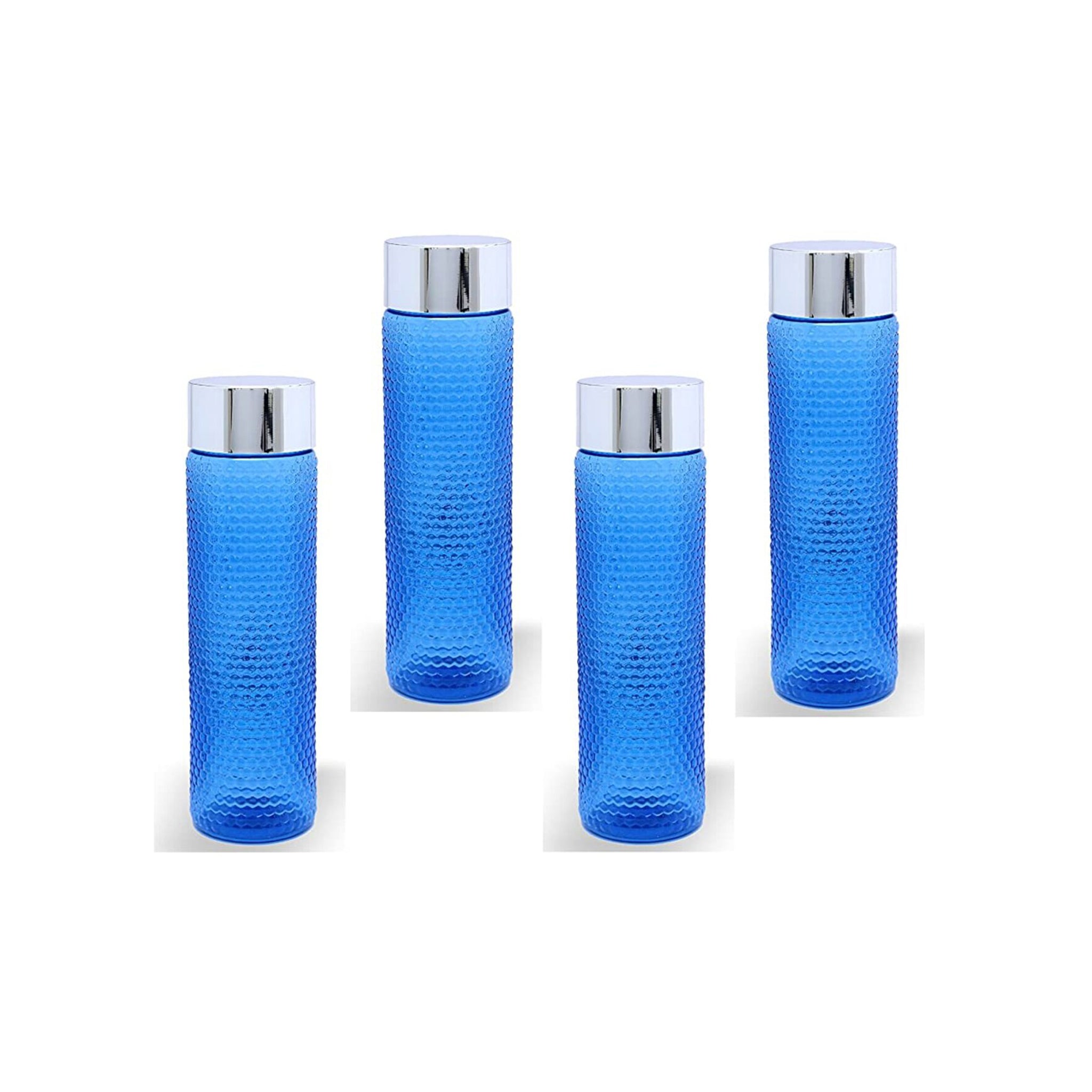 Jaypee Plus Water Bottle, 1ltr, Plastic, for Fridge, Set of 4, Blue